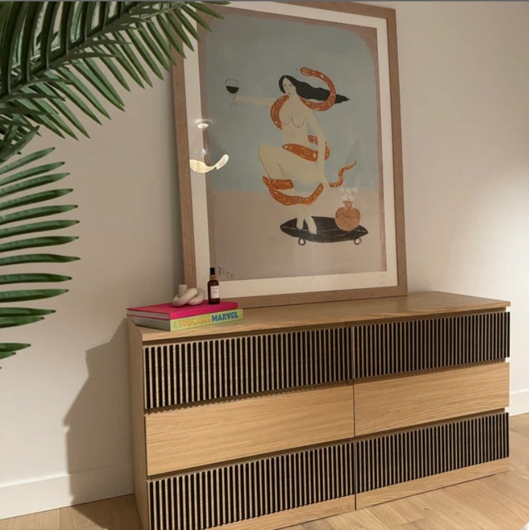 Malm Dresser Overlay, Ikea Hack, Wooden Furniture Overlay, Malm Wood ...