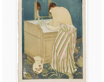 Woman Bathing Art | Etsy