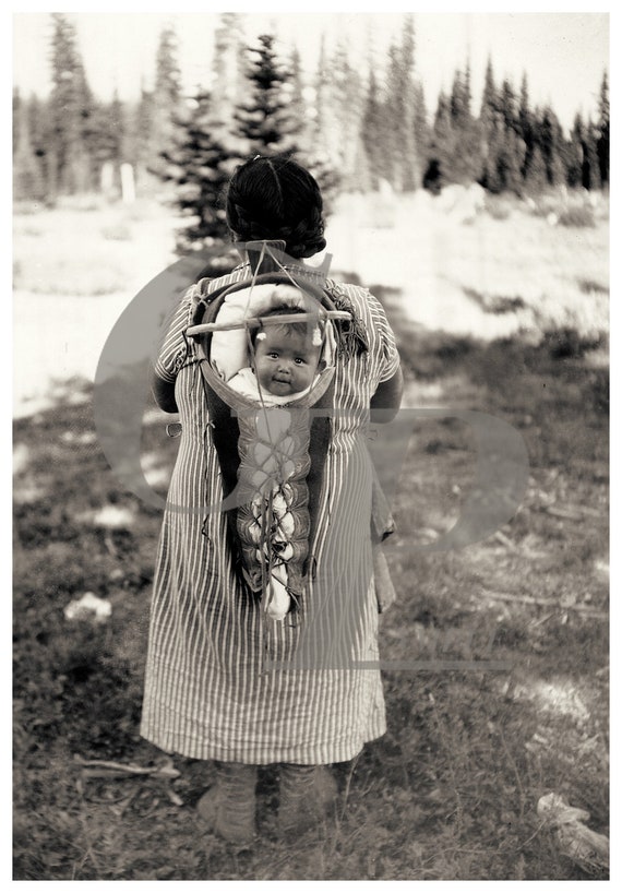 Native American Baby Papoose Carried On Mothers Back 1937 UK | atelier ...