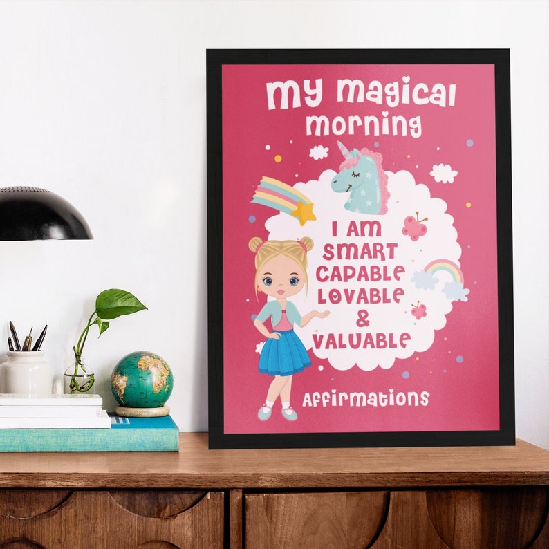 Affirmation Poster for Girls, Positive Affirmations Printable in 5 ...