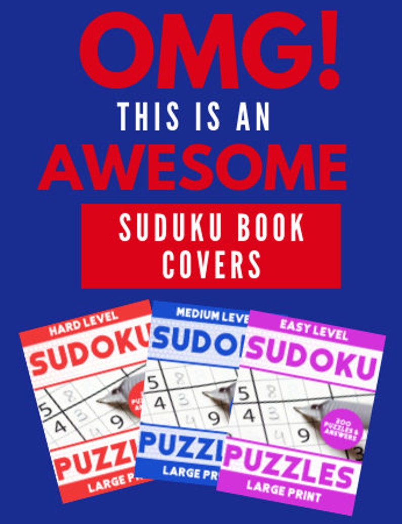 PLR Sudoku Book Covers Templates - Instant Download - KDP Kindle Direct ...