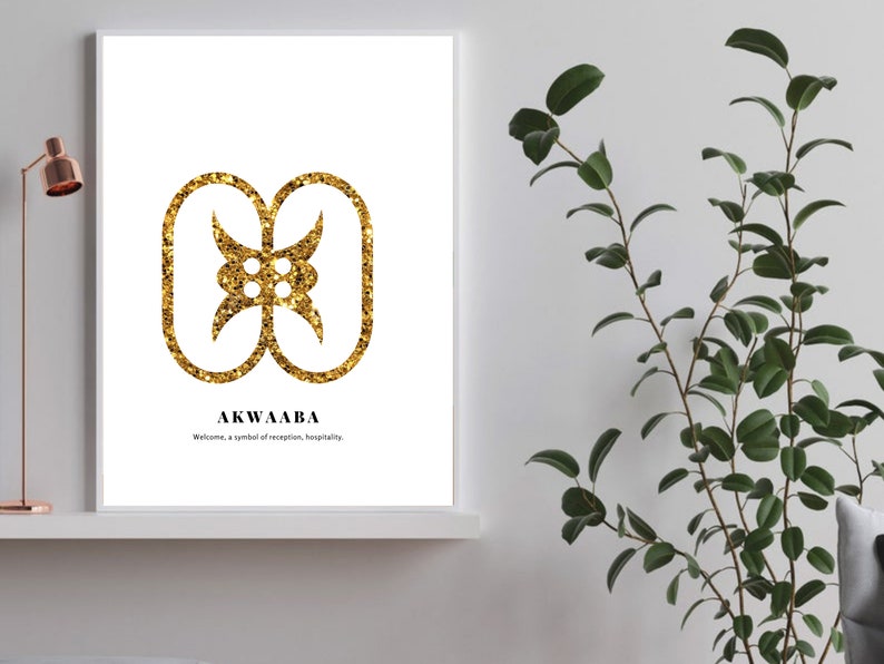 Akwaaba Adinkra Symbol, Adinkra Wall Art, African Wall Art, Digital ...