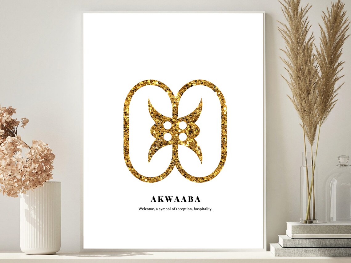 Akwaaba Adinkra Symbol, Adinkra Wall Art, African Wall Art, Digital ...