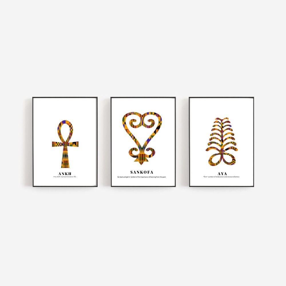 Aya Kente Adinkra Symbol African Wall Art Digital Print - Etsy