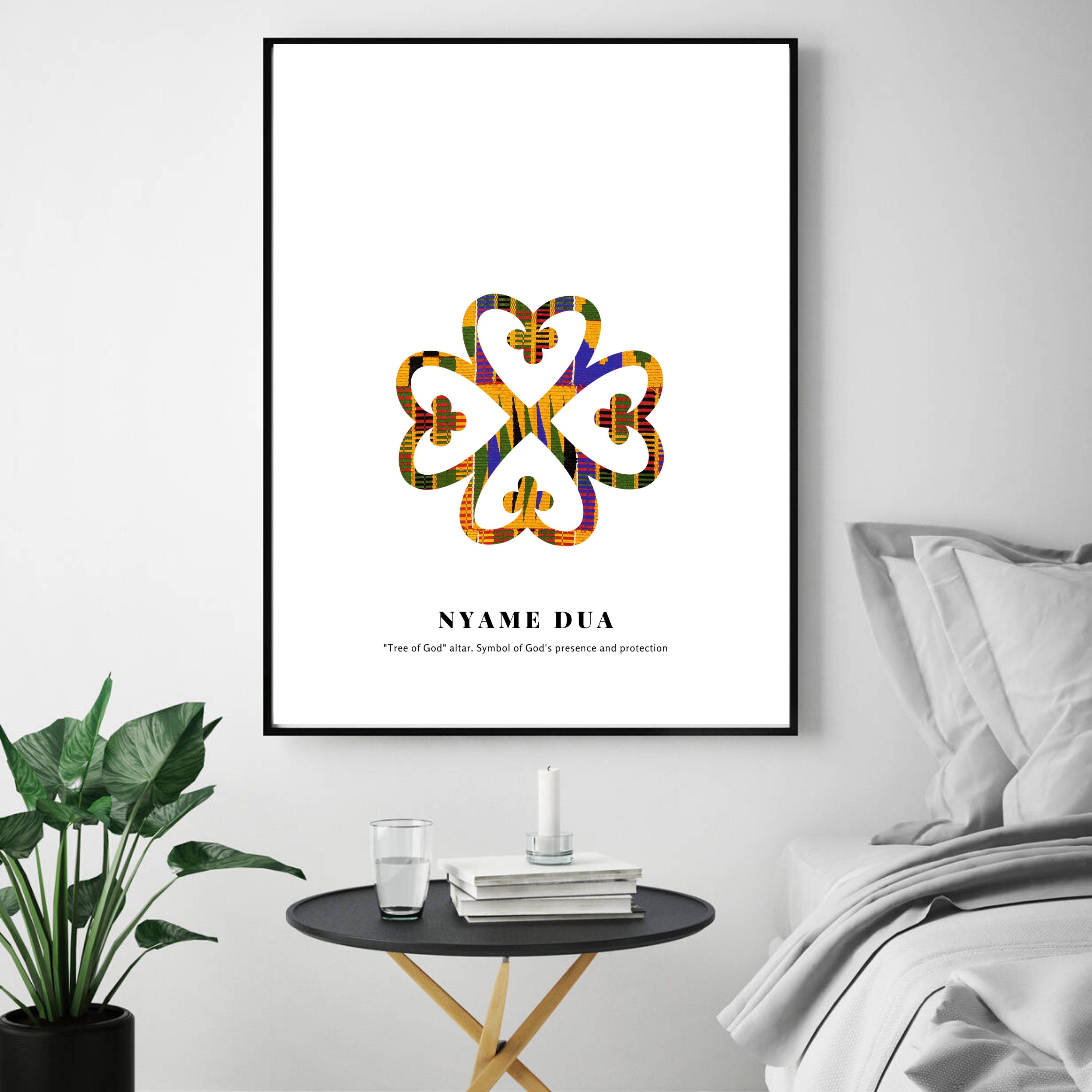 Kente Nyame Dua ADINKRA SYMBOL African Print Wall Art - Etsy