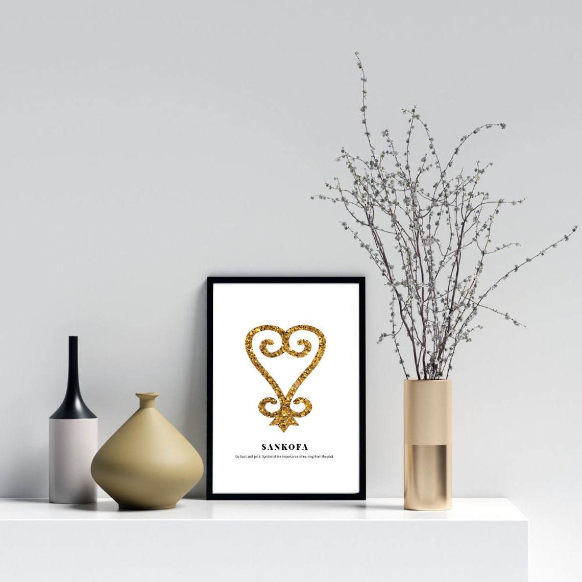 Gold Sankofa Adinkra Symbol, Adinkra Wall Art, African Wall Art ...