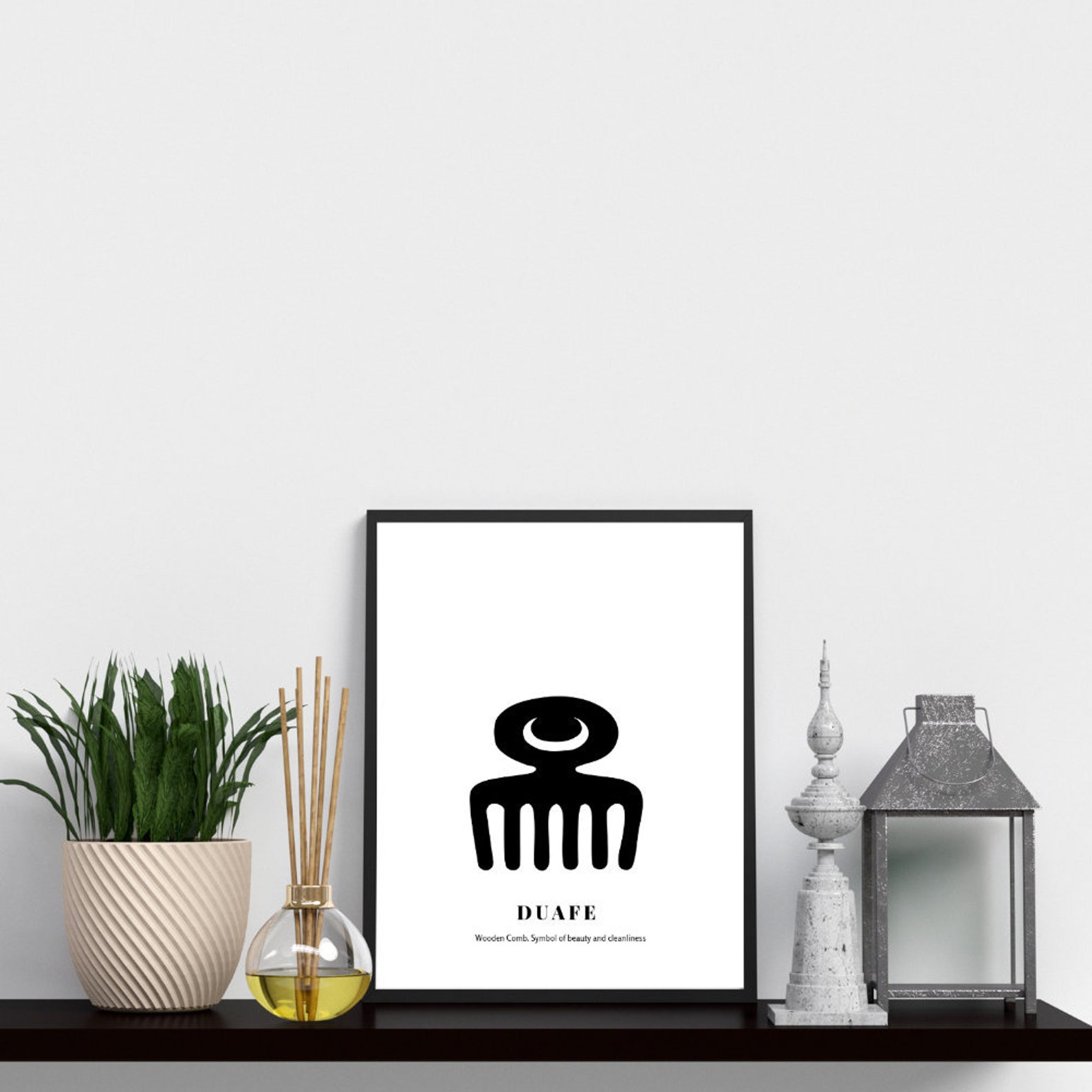 Black Duafe Adinkra Symbol, Adinkra Wall Art, African Wall Art, Digital ...