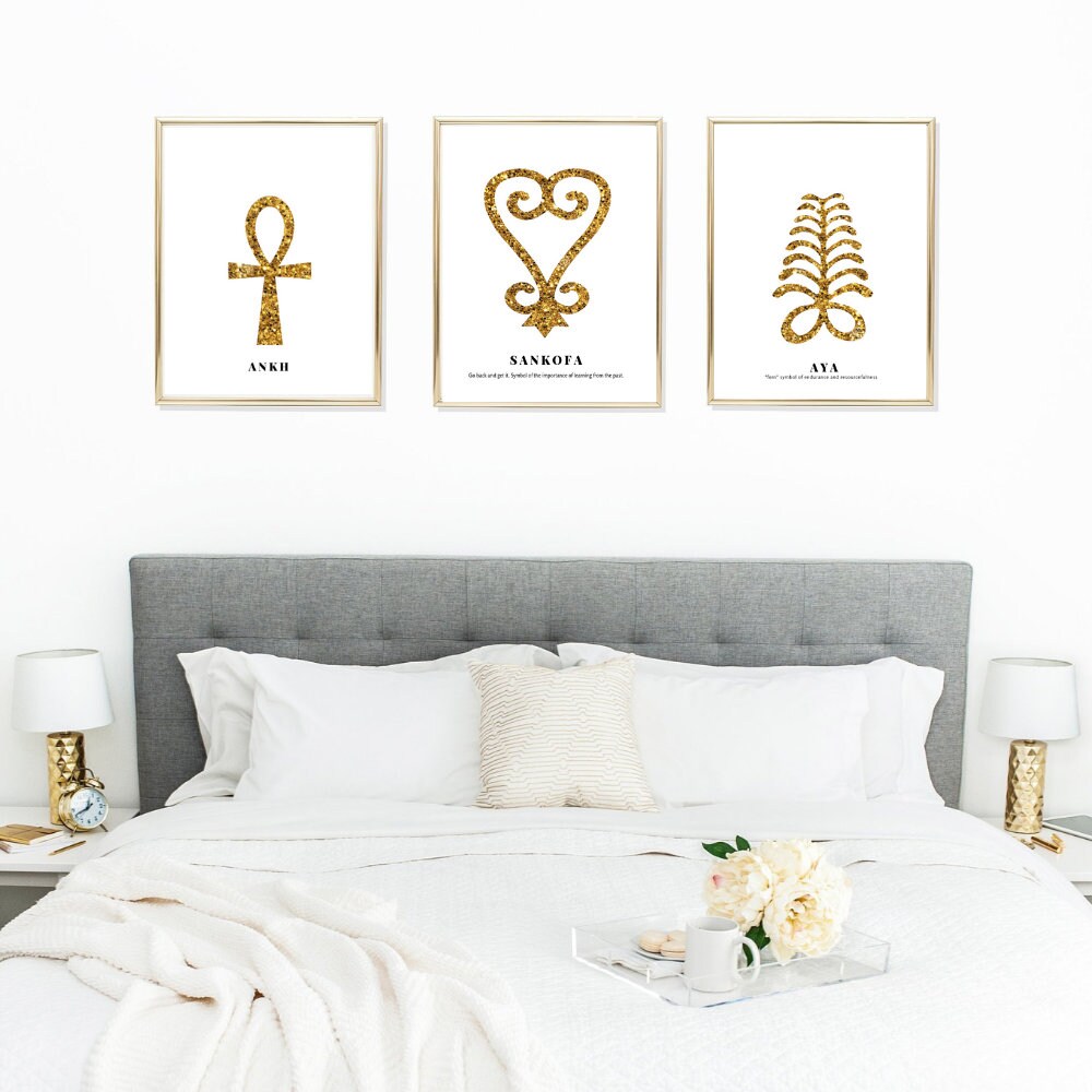 Gold Aya, Adinkra Symbols, African Wall Art, Digital Print, Art Print ...