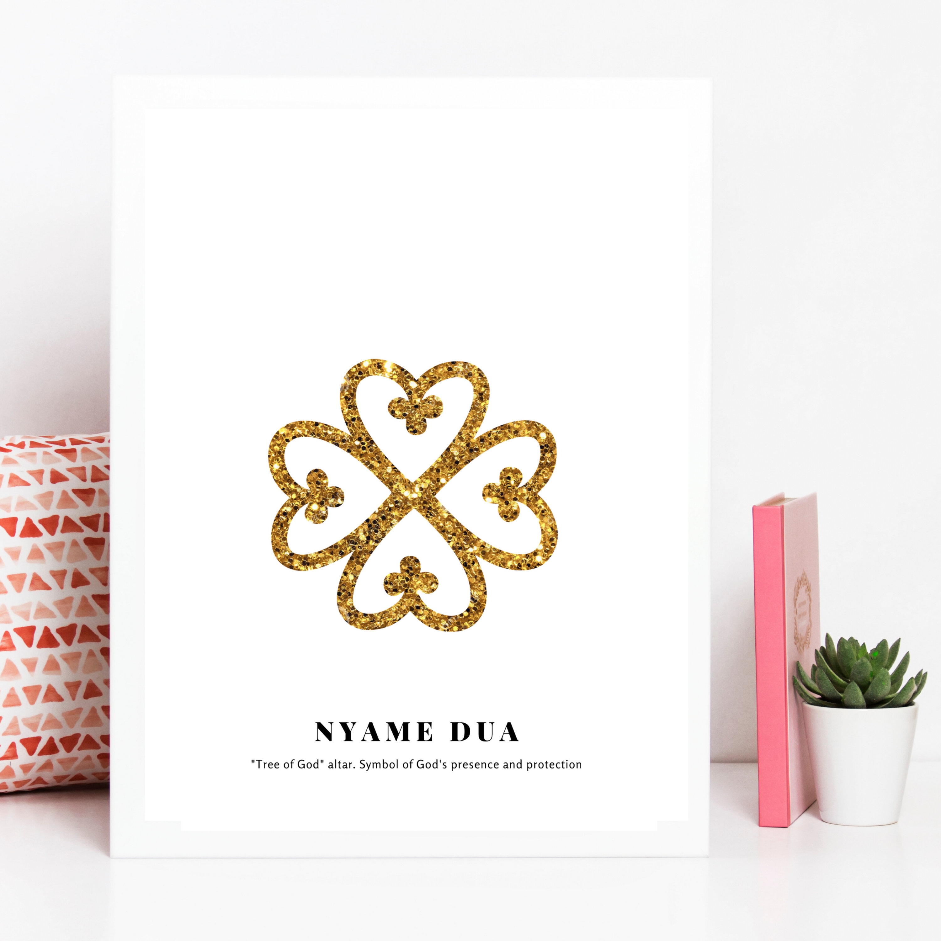 Gold Nyame Dua ADINKRA SYMBOL || African Print Wall Art - Etsy