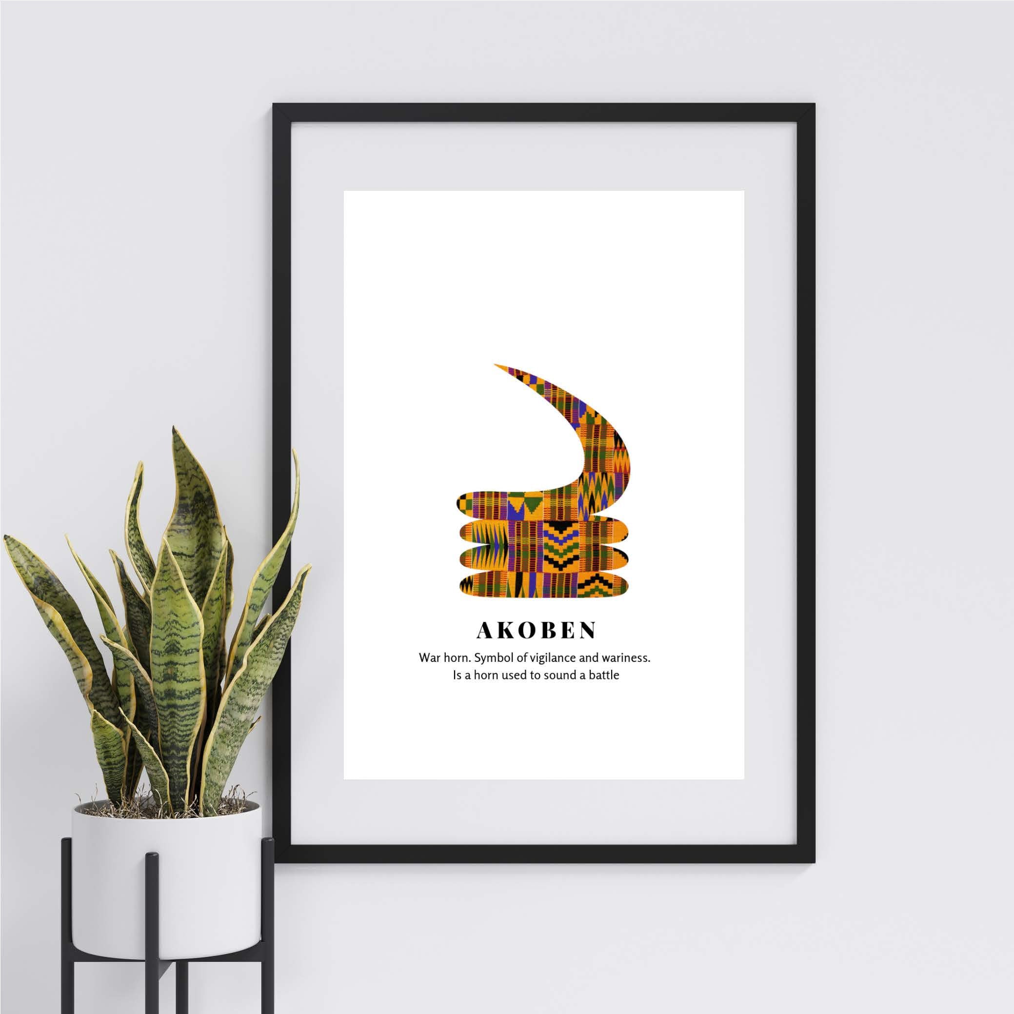 Kente Akoben Adinkra symbol Adinkra wall art African wall | Etsy