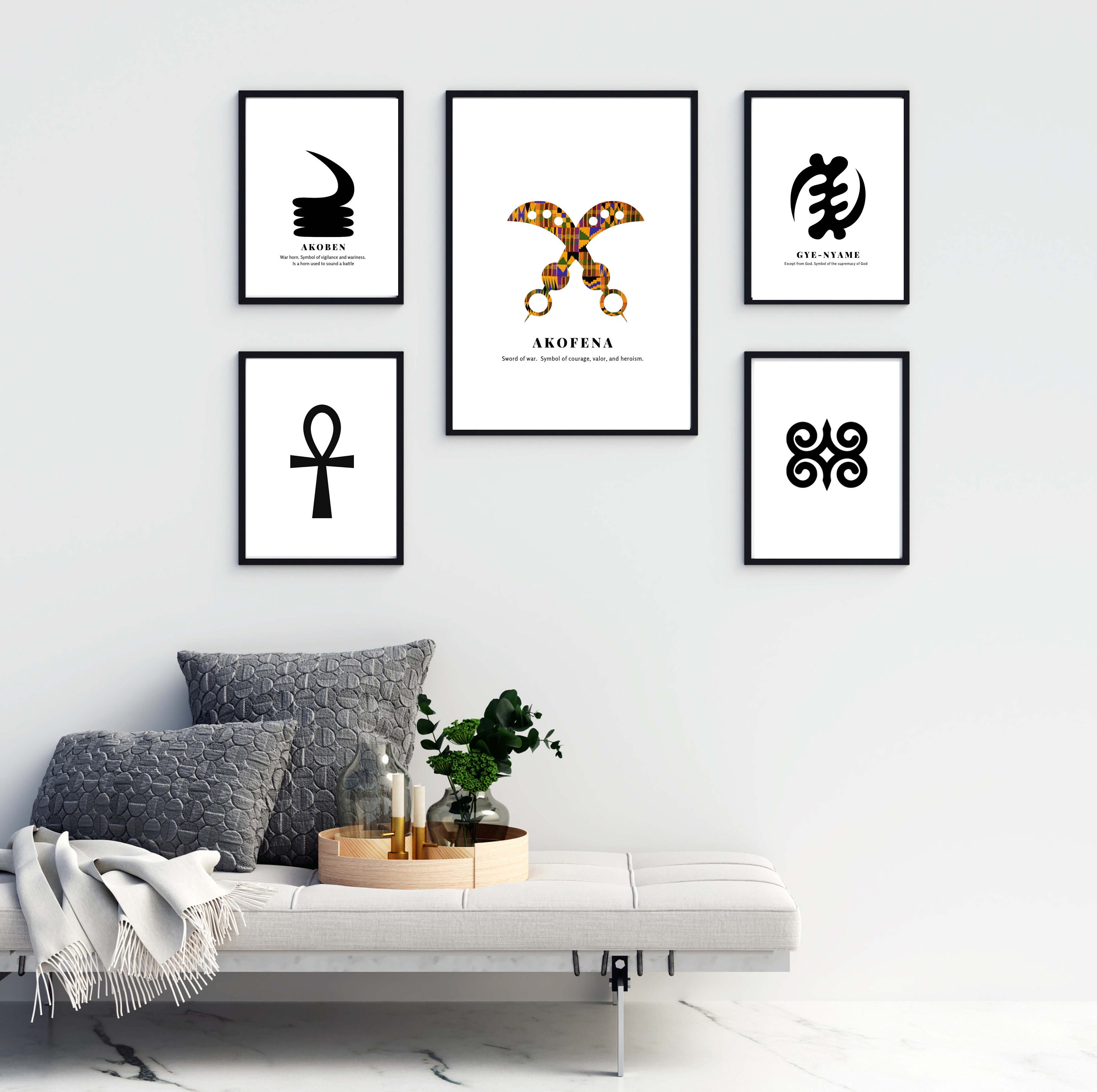 GOLD Akoben Adinkra Symbol, Adinkra Wall Art, Symbols, African Wall Art ...