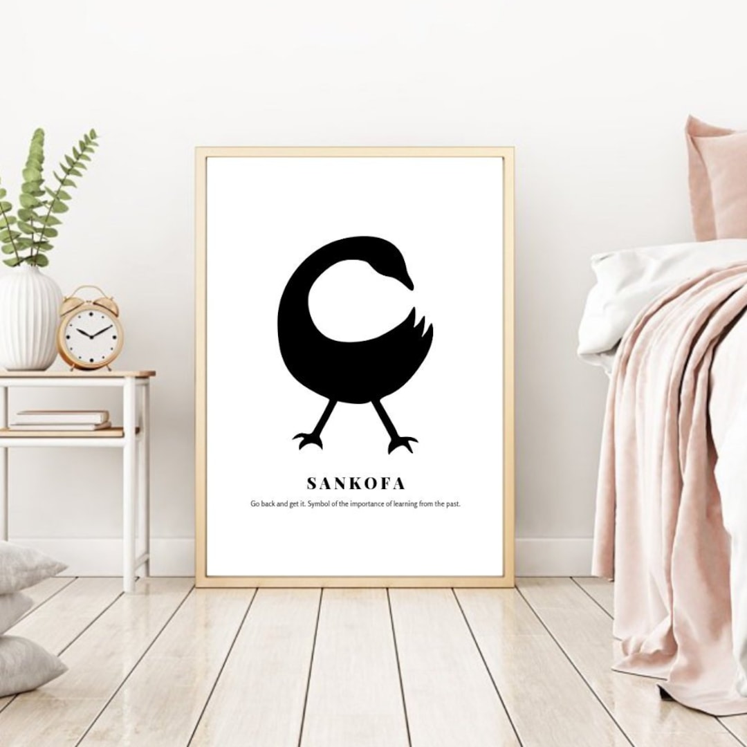 Black Sankofa Adinkra Symbol, Adinkra Wall Art, African Wall Art ...