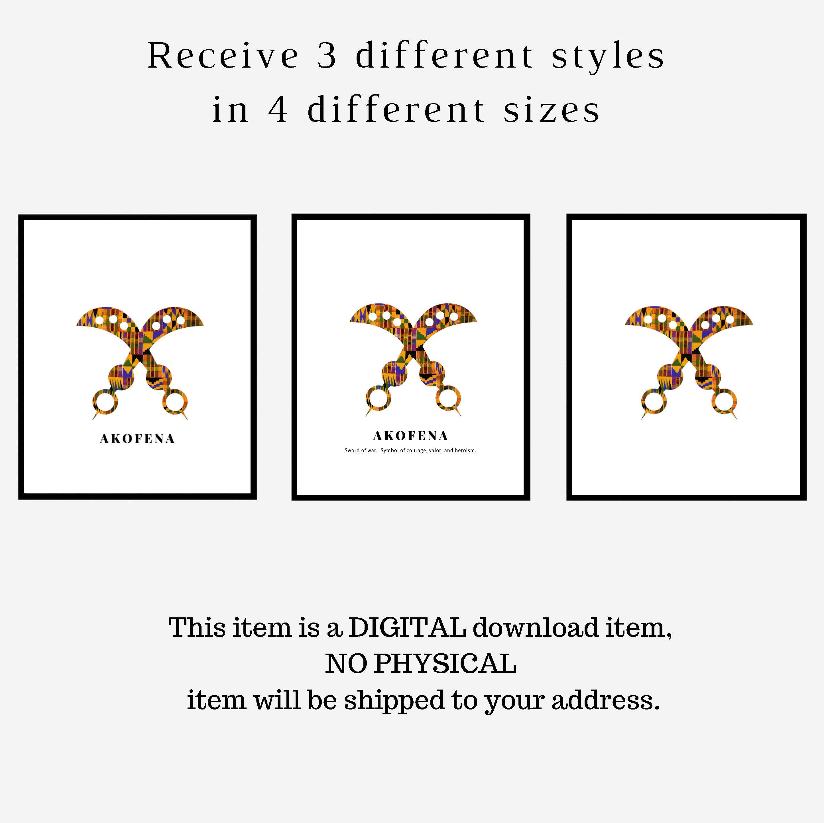 Kente Akofena Adinkra symbol Adinkra wall art African wall | Etsy