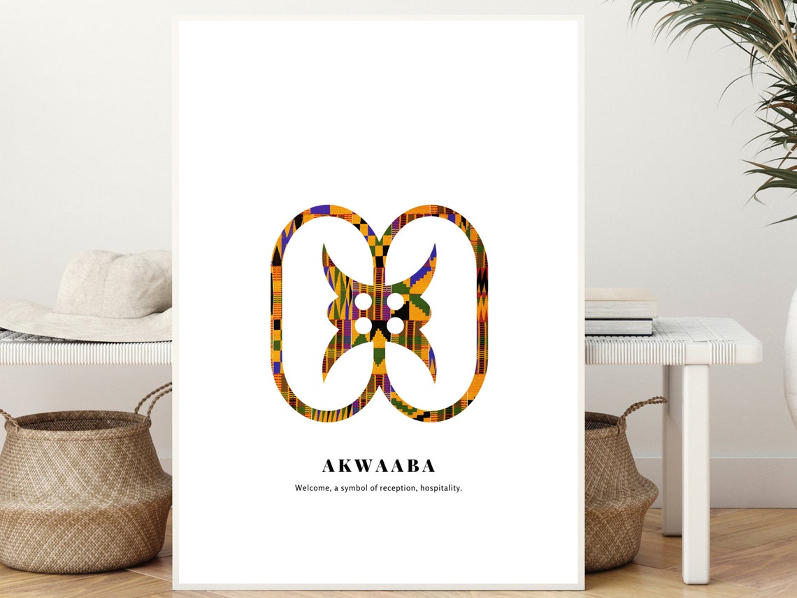 Akwaaba Adinkra Symbol, Adinkra Wall Art, African Wall Art, Digital ...