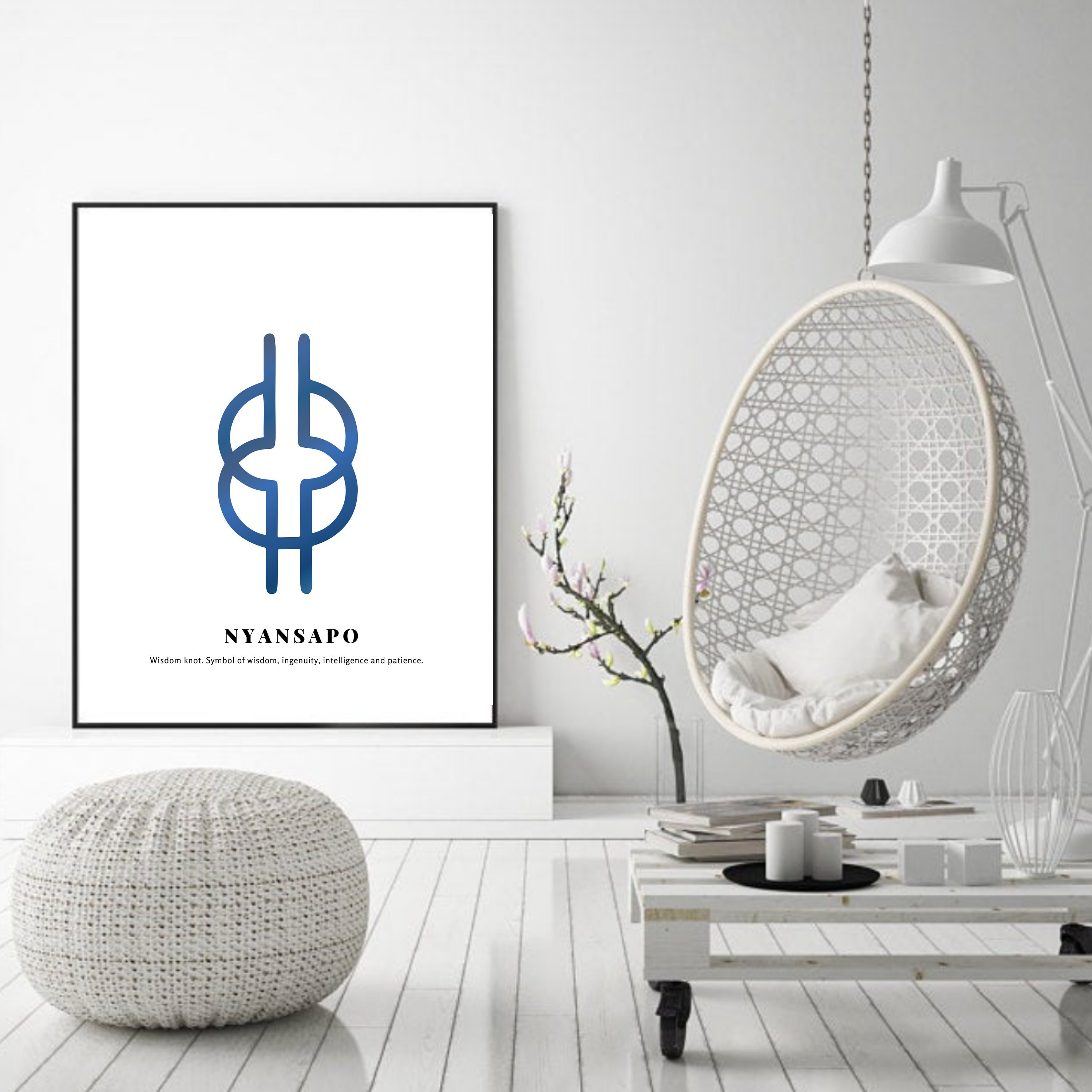 Nyansapo Adinkra Symbol, Adinkra Wall Art, African Wall Art, Digital ...