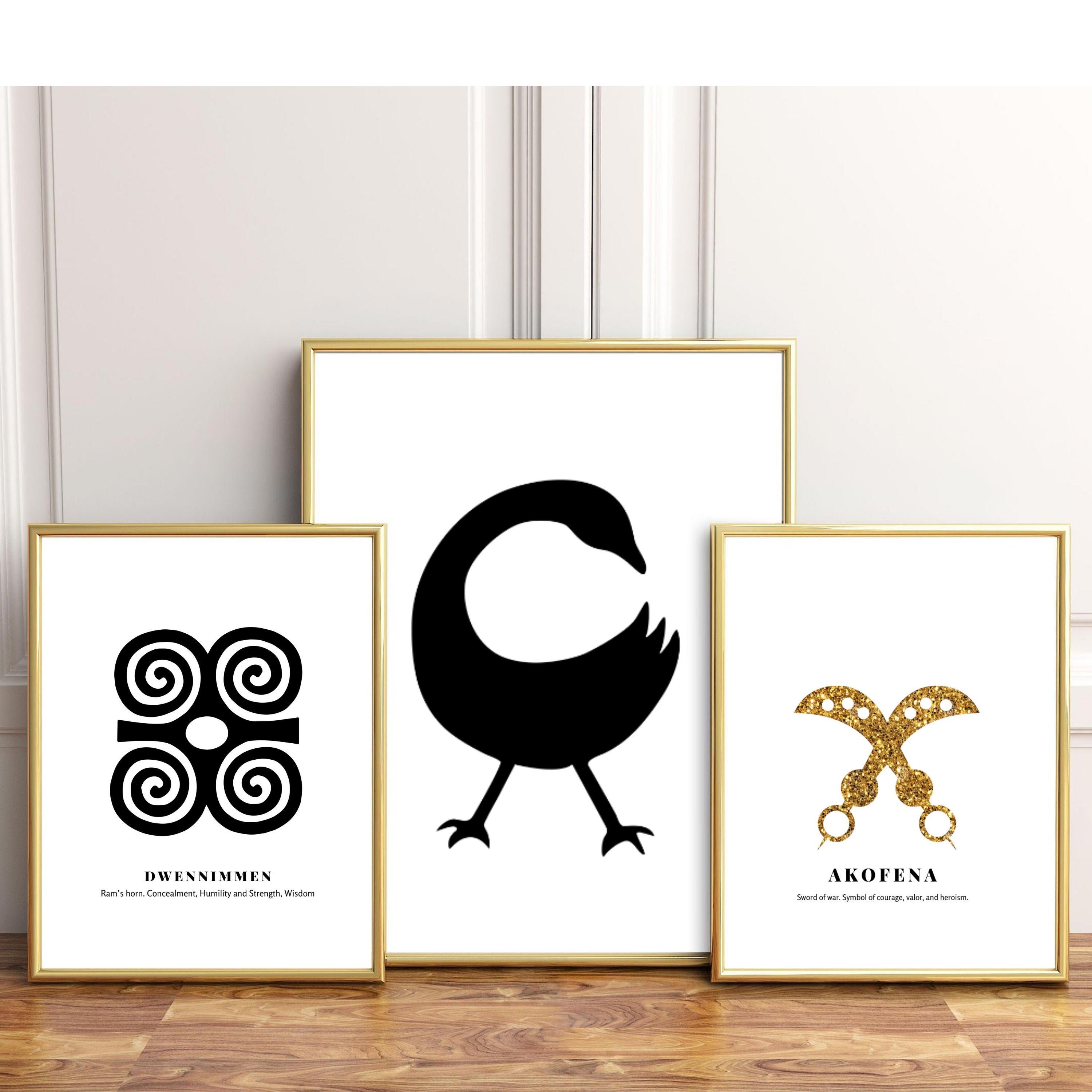 Set of 3 Adinkra Symbol | Africa Symbol, Africa Wall Art, African Wall ...