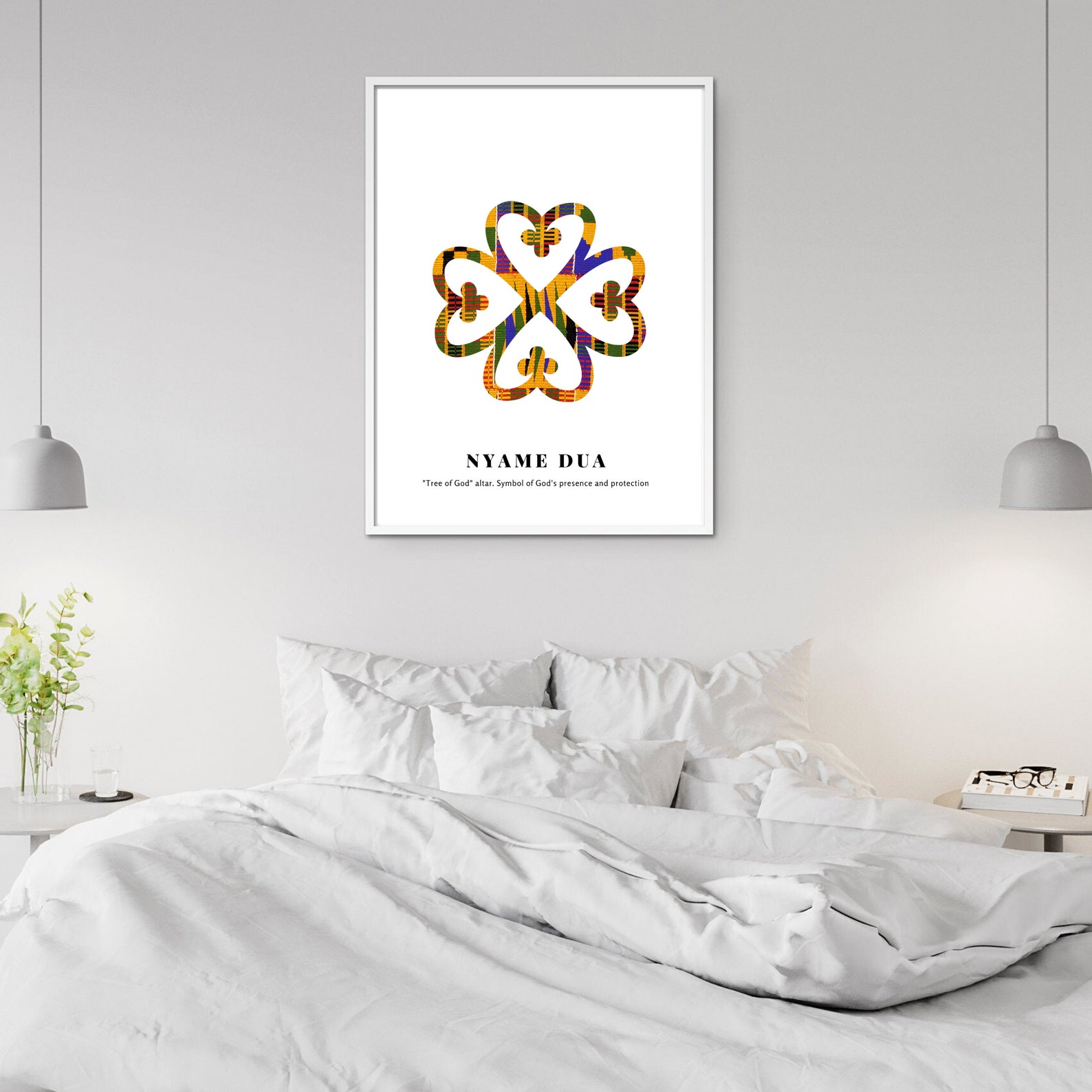 Kente Nyame Dua ADINKRA SYMBOL African Print Wall Art - Etsy