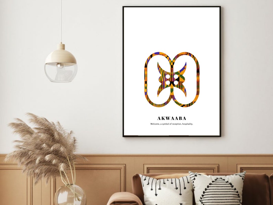 Akwaaba Adinkra Symbol, Adinkra Wall Art, African Wall Art, Digital ...