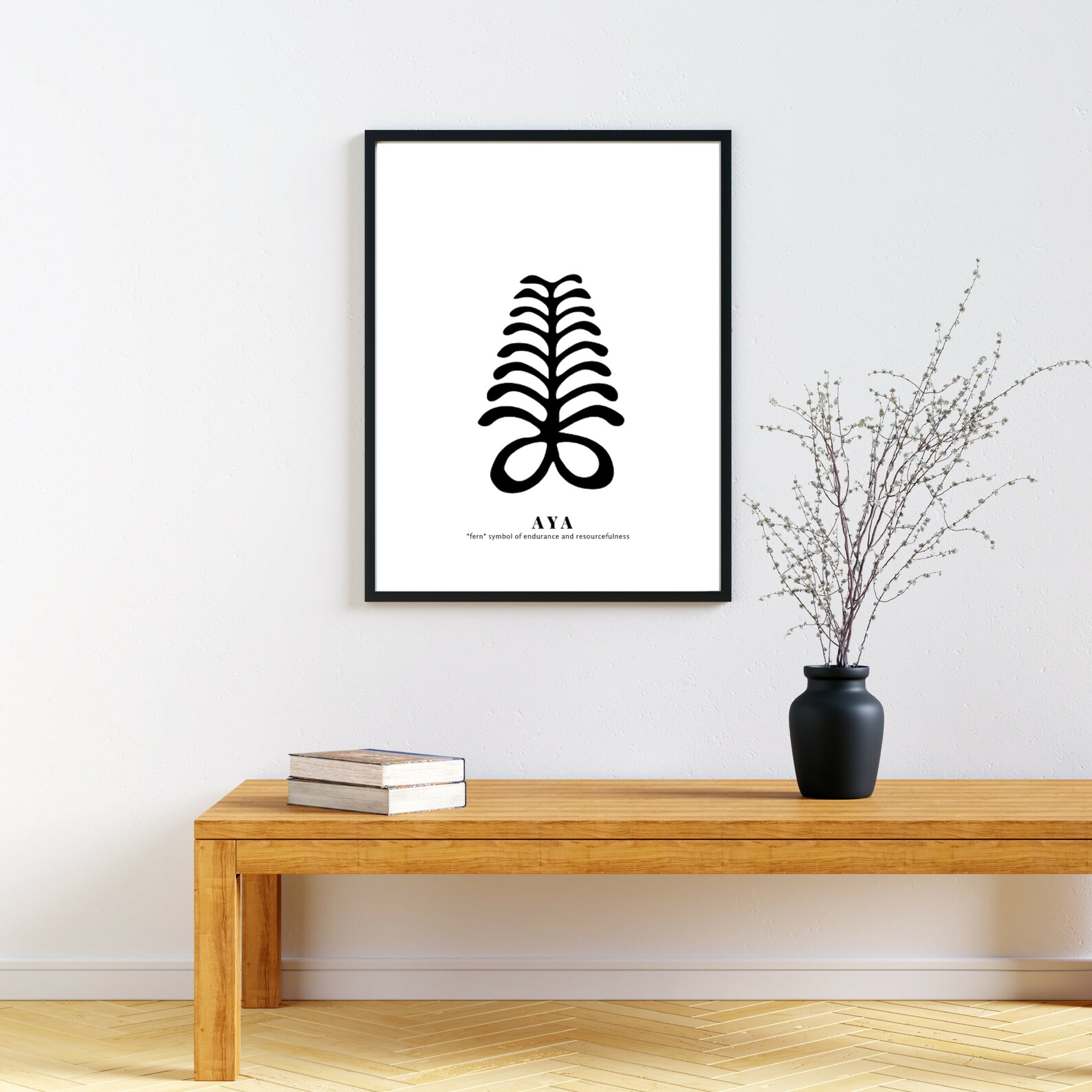 Aya Black, Adinkra Symbol,, African Wall Art, Digital Print, Art Print ...