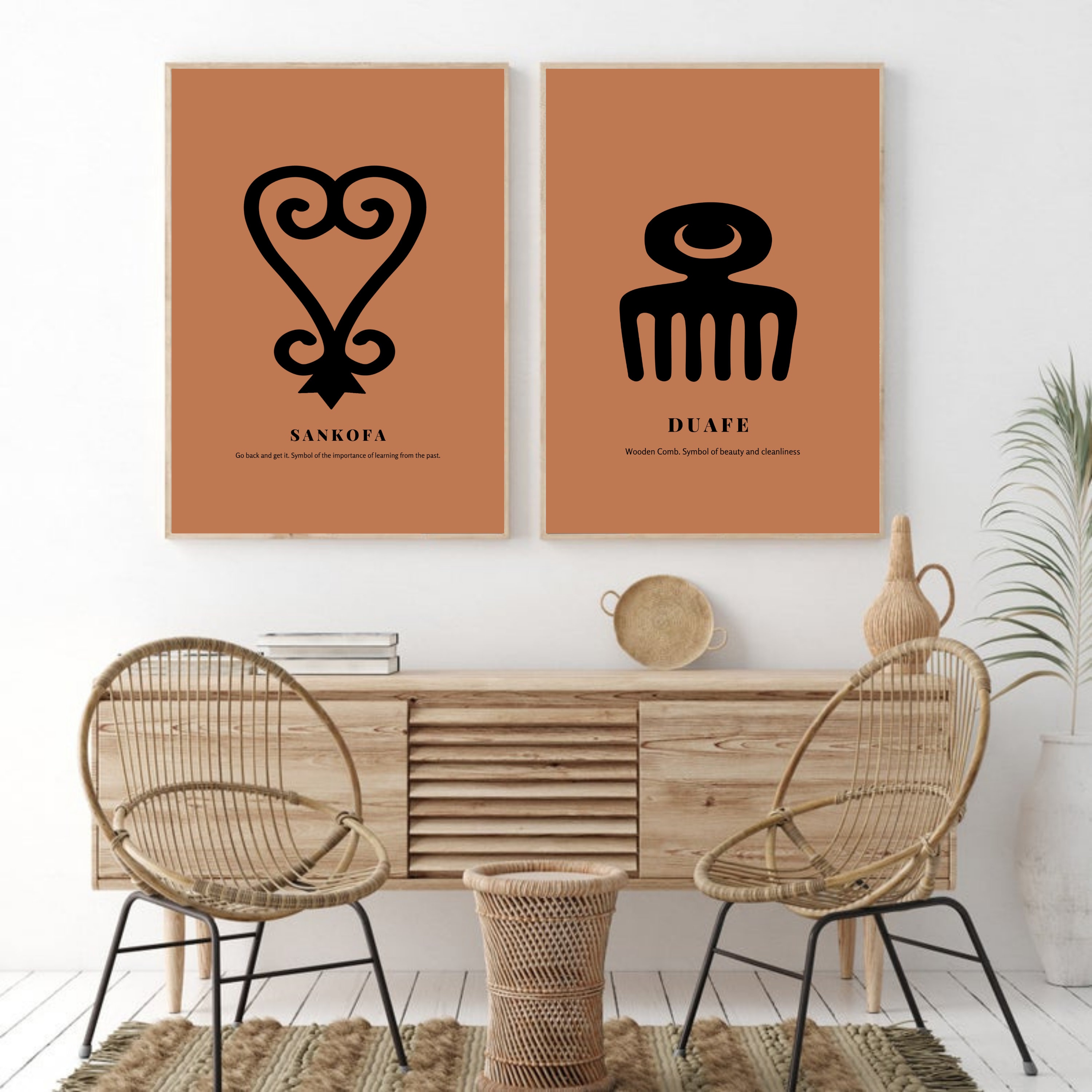 Set of 2 Adinkra Symbol Africa Symbol, Africa Wall Art, African Wall ...