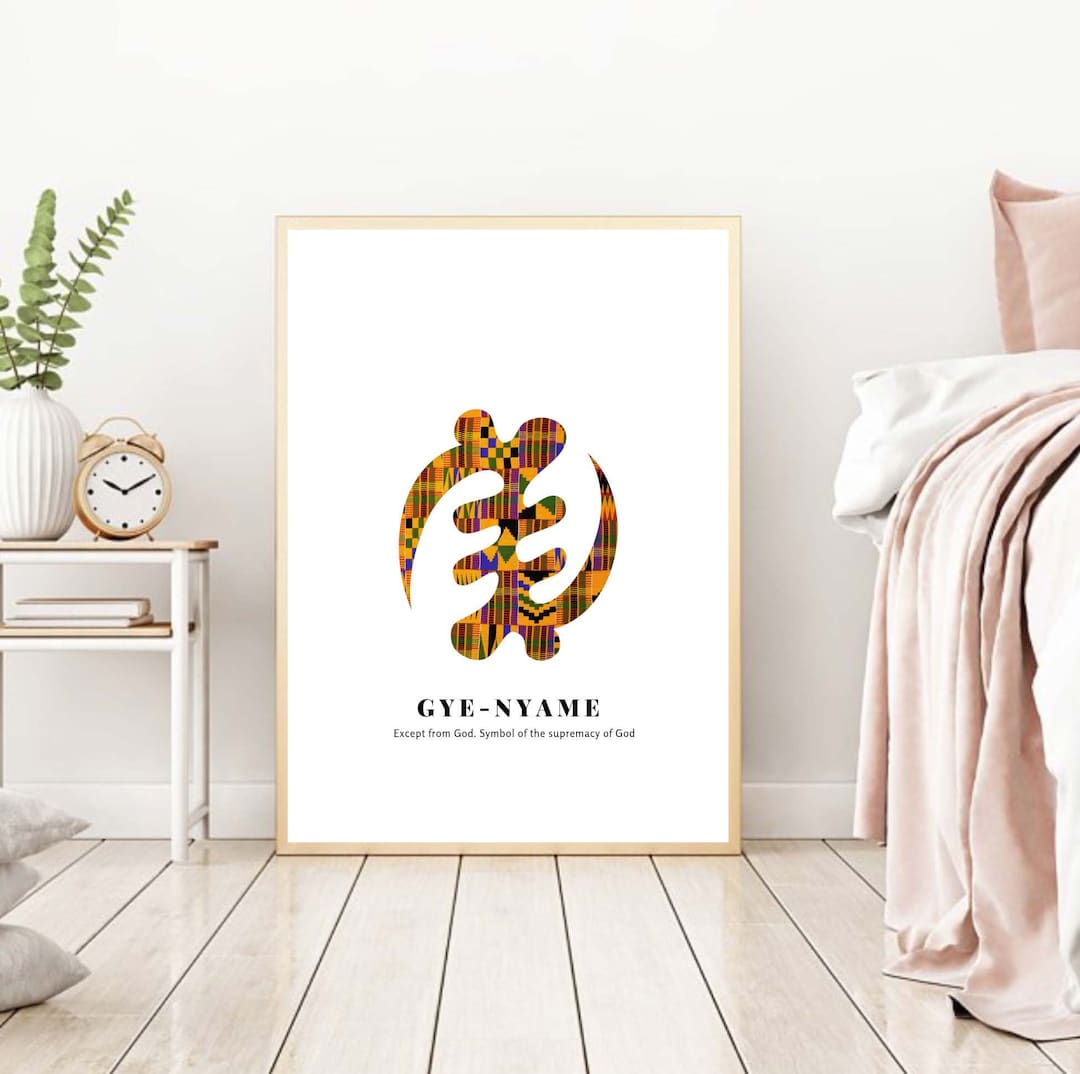 Kente Gye Nyame Adinkra Symbol Adinkra Wall Art African Wall Art