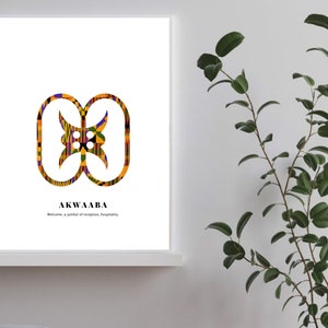 Akwaaba Adinkra Symbol, Adinkra Wall Art, African Wall Art, Digital ...