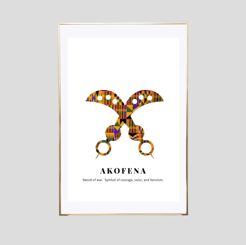 Kente Akofena Adinkra Symbol, Adinkra Wall Art, African Wall Art ...