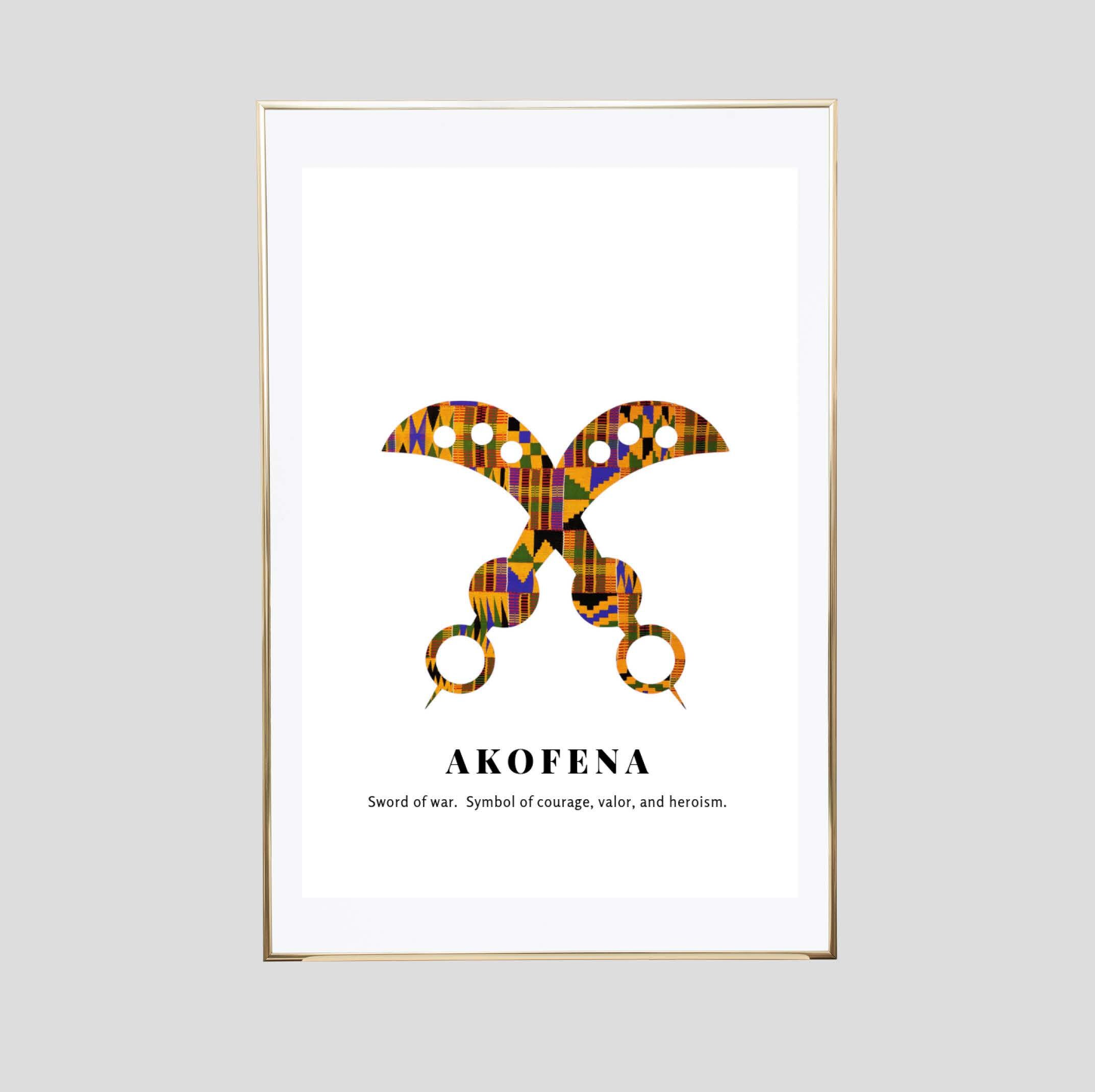 Kente Akofena Adinkra Symbol, Adinkra Wall Art, African Wall Art ...