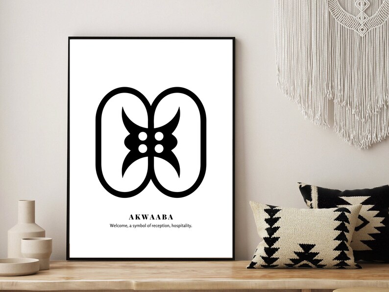 Akwaaba Adinkra Symbol, Adinkra Wall Art, African Wall Art, Digital ...