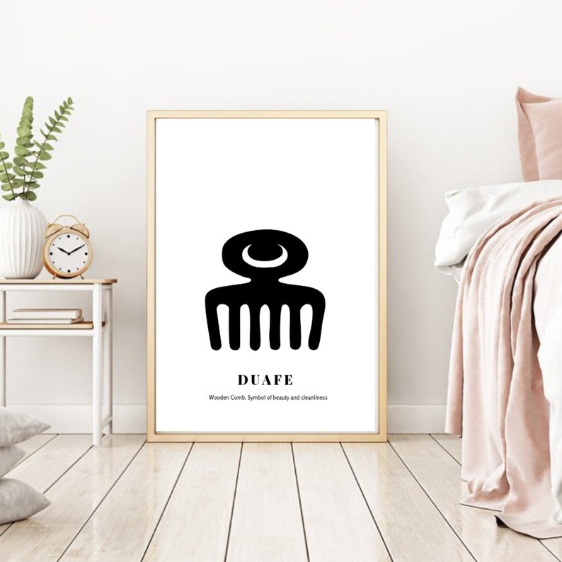 Black Duafe Adinkra Symbol, Adinkra Wall Art, African Wall Art, Digital ...