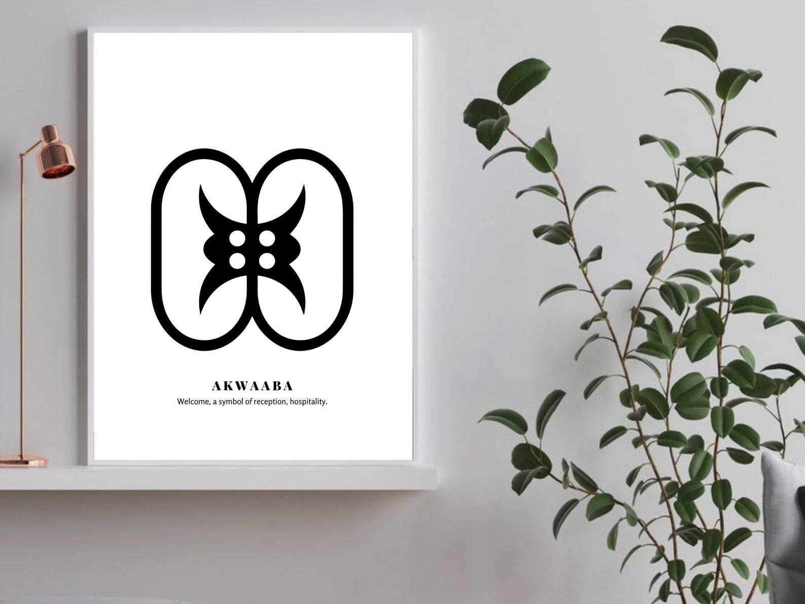 Akwaaba Adinkra Symbol, Adinkra Wall Art, African Wall Art, Digital ...
