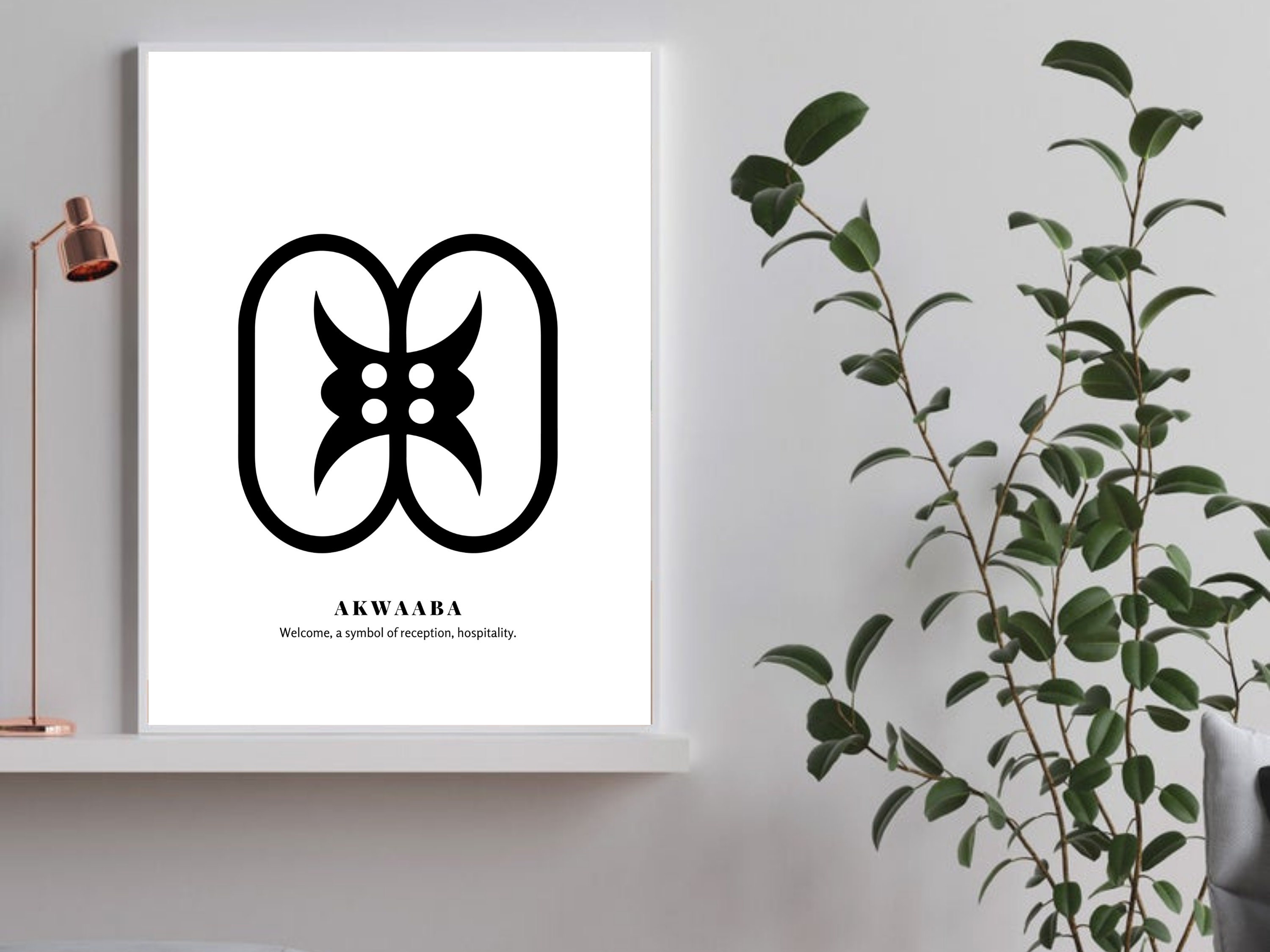 Akwaaba Adinkra Symbol, Adinkra Wall Art, African Wall Art, Digital ...