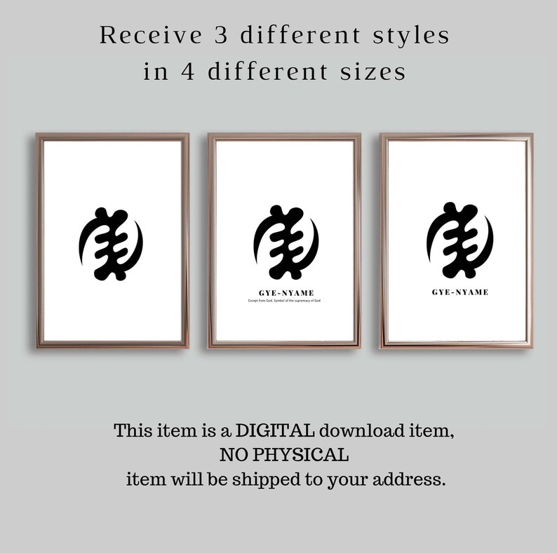 Black Gye-nyame Adinkra Symbol, Adinkra Wall Art, African Wall Art ...