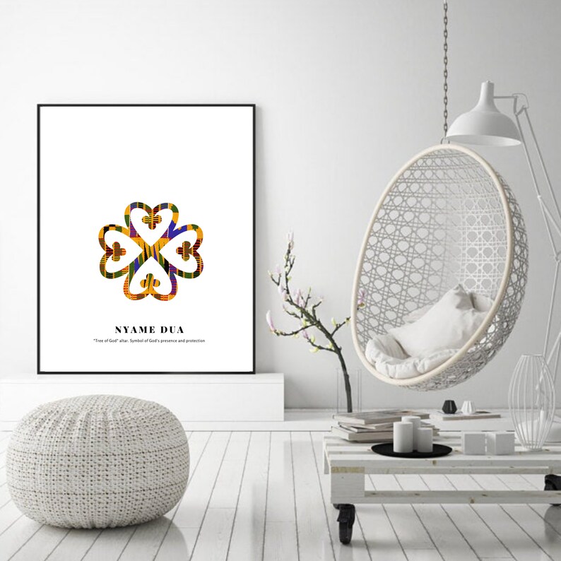 Kente Nyame Dua ADINKRA SYMBOL || African Print Wall Art - Etsy Canada