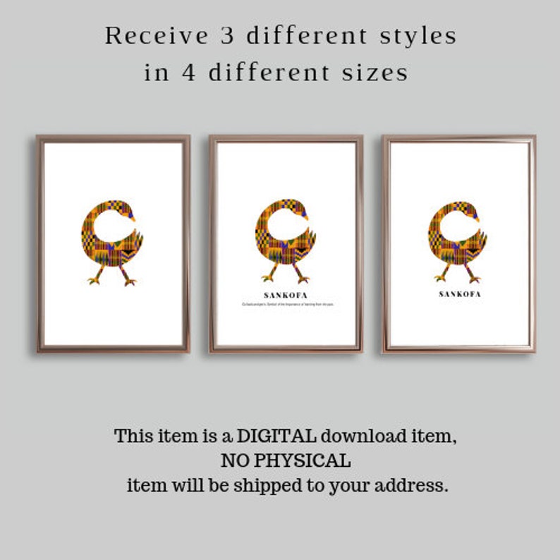 Kente Sankofa Adinkra Symbol, Adinkra Wall Art, African Wall Art ...