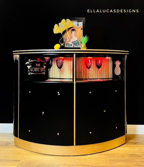 Sold Sold Retro Cocktail Bar Art Deco Cocktail Cabinet Retro Drinks Cabinet Etsy
