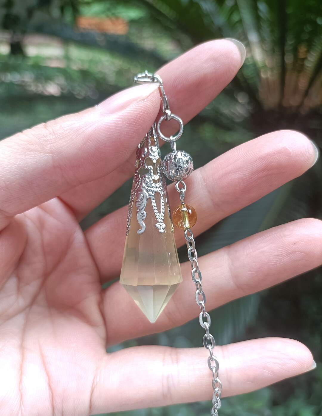Natural Citrine Crystal Pendulum/clear Yellow Crystal Quartz Pendulums/citrine Pendant ...