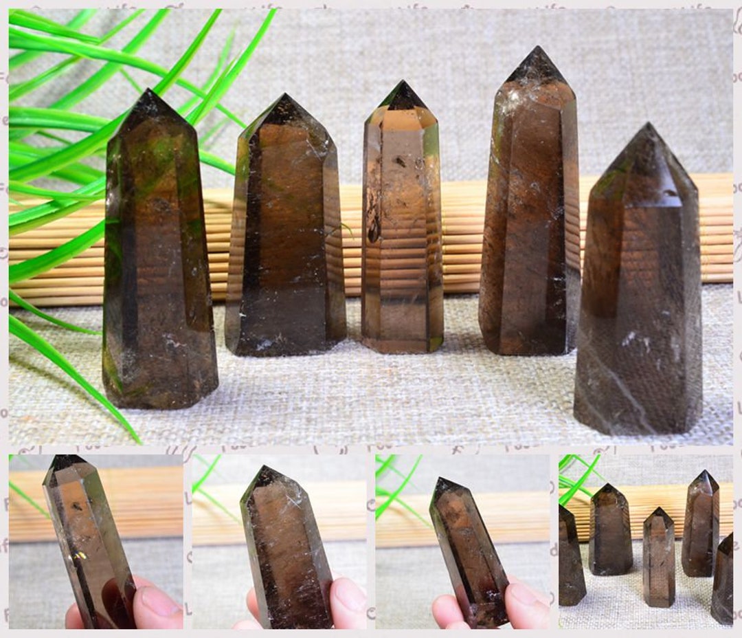 Smoky Quartz Tower/polished Clear Crystal Point/natural Gemstone Tower ...