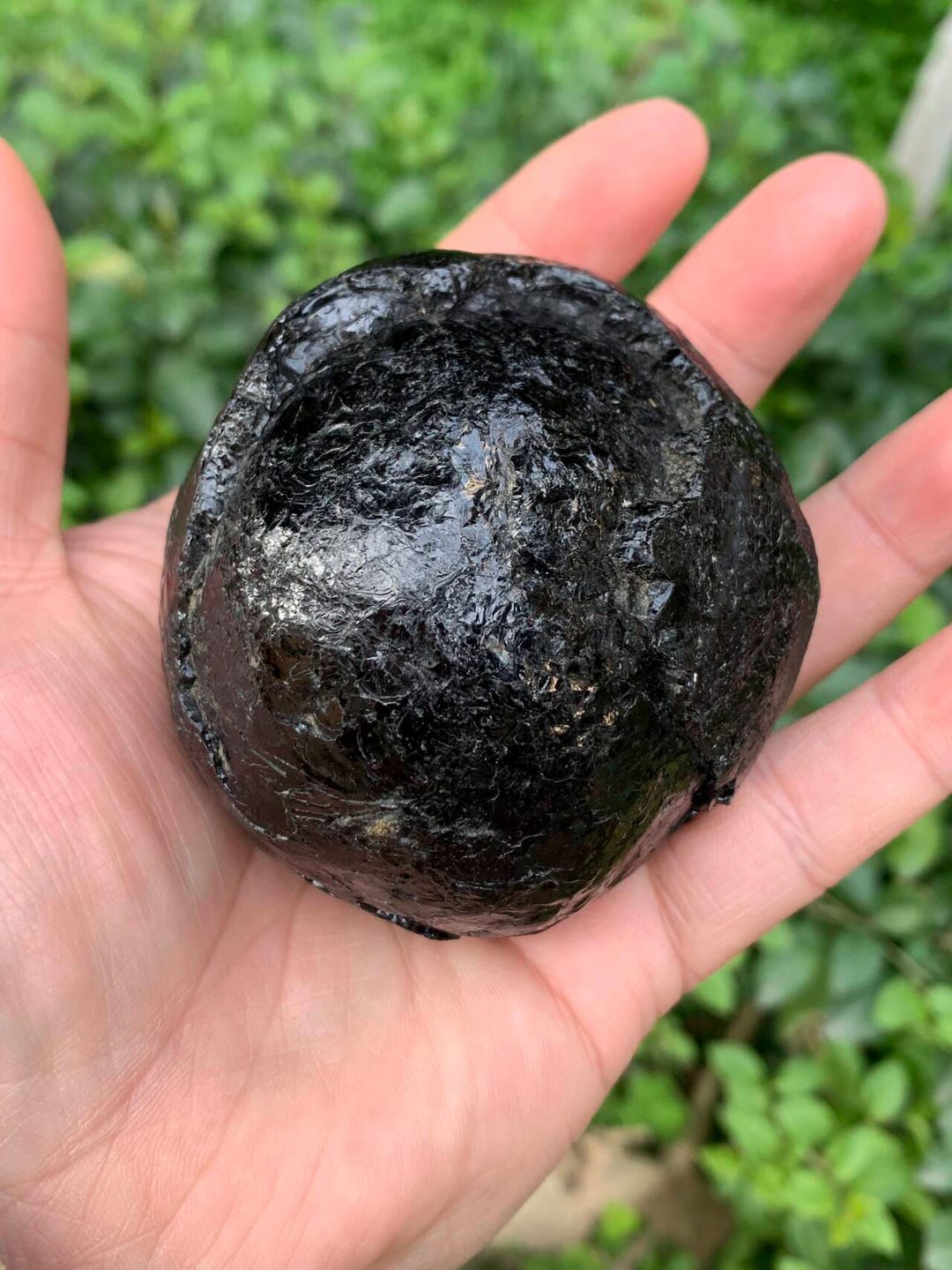 2.75‘’ Natural Black Tourmaline Sphere/oval Tourmaline Ball/unpolished ...