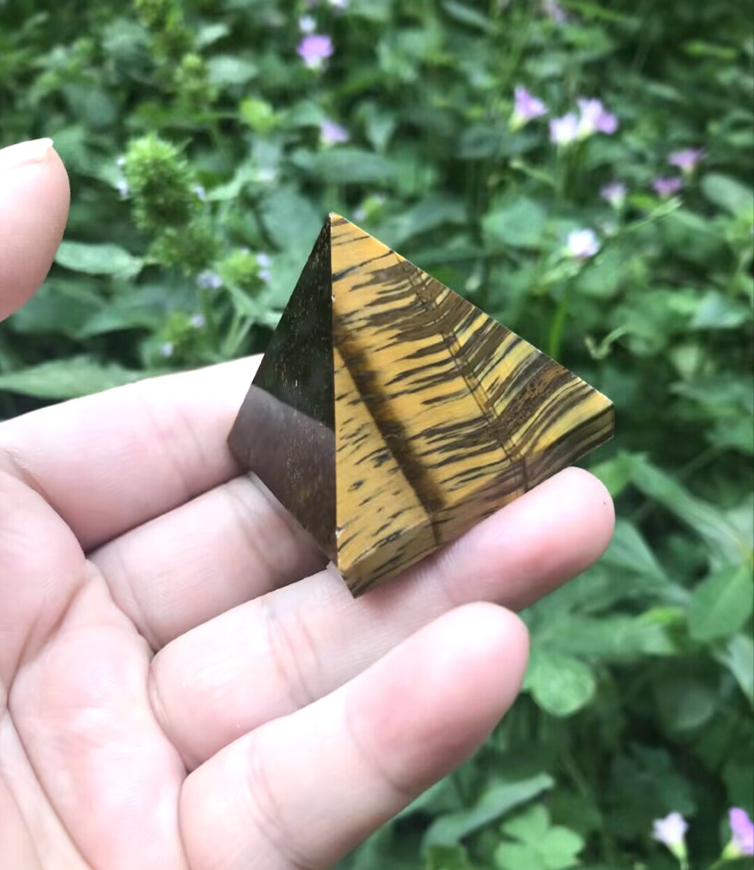 Tiger's Eye Stone Pyramid/natural Yellow Tiger's Eye Crystal Pyramid ...