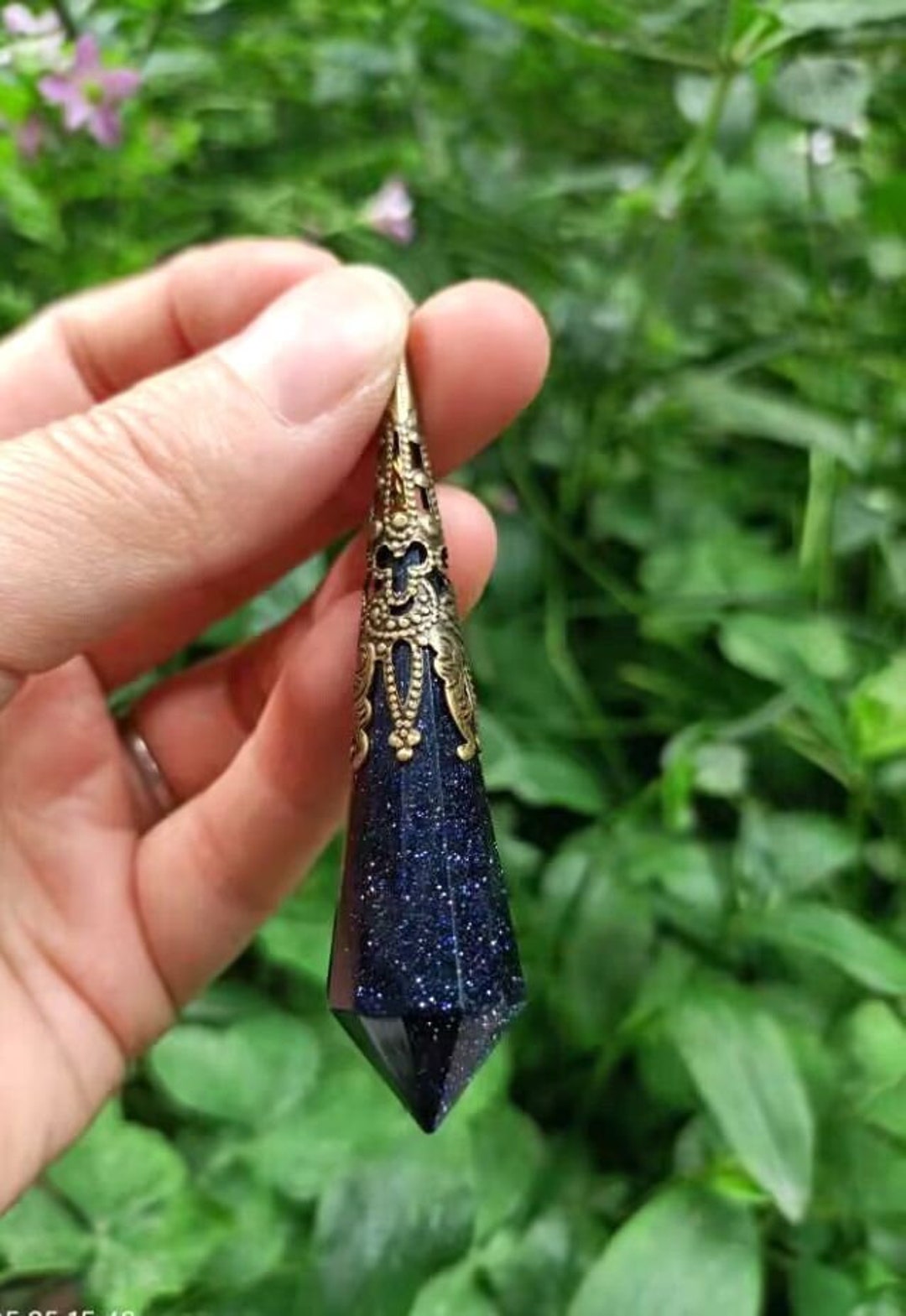 Blue Sandstone Pendulum/meditation Blue Light Pendants/blue Sandstone ...