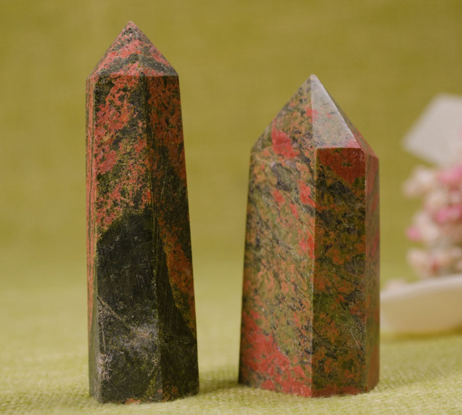 Natural Unakite Towers/unakite Points/unakite Wands/unakite Obelisk ...