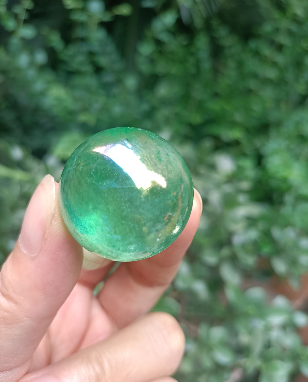 Aura Green Quartz Sphere/electroplated Clear Crystal Ball/colored Green ...