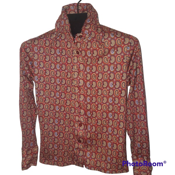 70s Big Collar Shirt - Etsy