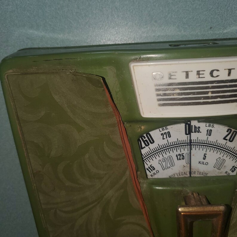 1960s Vintage Grandma's Bathroom Weight Scale Olive Green WORKS ...