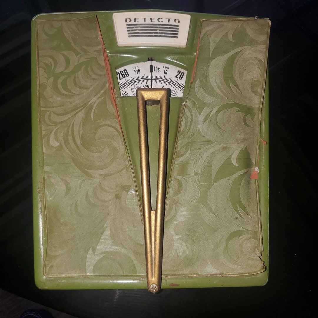 1960s Vintage Grandma's Bathroom Weight Scale Olive Green WORKS ...