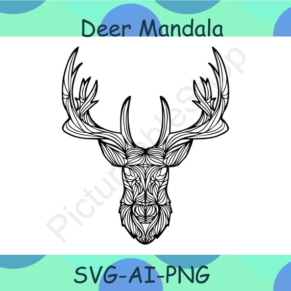 Deer Svg Mandala Svg Deer Antlers Svg Horns Svg Animals | Etsy