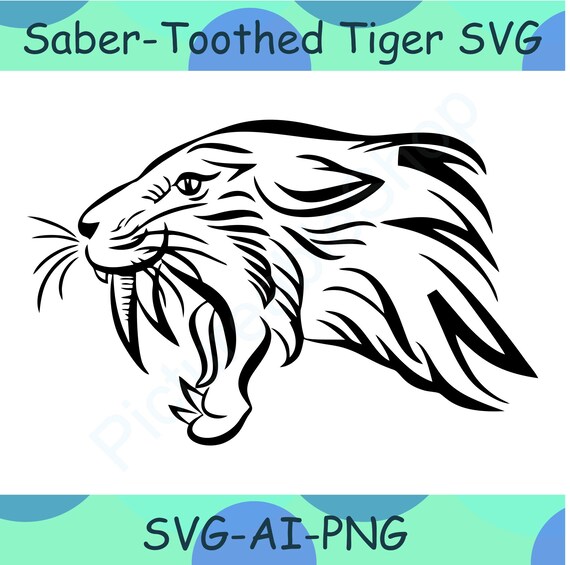 Saber-toothed Tiger Tiger Svg Fantasy Svg Sabertoothed - Etsy