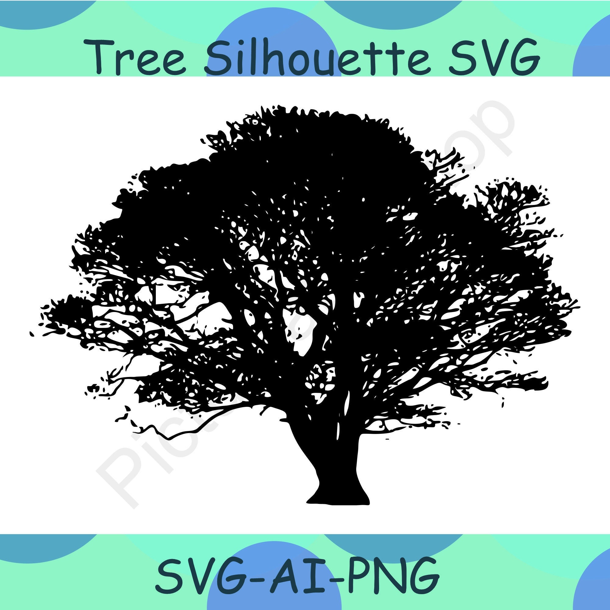 Árbol svg hoja svg silueta de árbol bosque SVG caza Svg - Etsy México