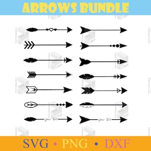 Arrow SVG Bundle, Arrow Cut File, Arrow Clipart, Boho Tribal, Arrows With Heart, Valentine Love ...